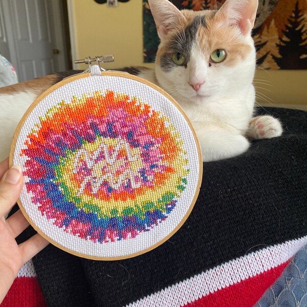 Trippy Mushroom Cross Stitch PDF Pattern Modern Hippy Psychedelic ...