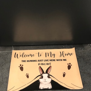 Welcome to the Rabbit House Doormat Bunny Welcome Doormat - Etsy