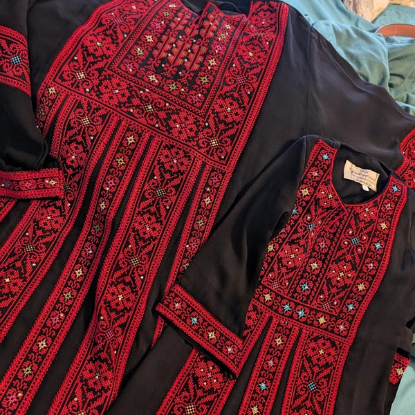 Palestinian Thobe Thob Embroidery Tatreez Red Sanabel - Etsy