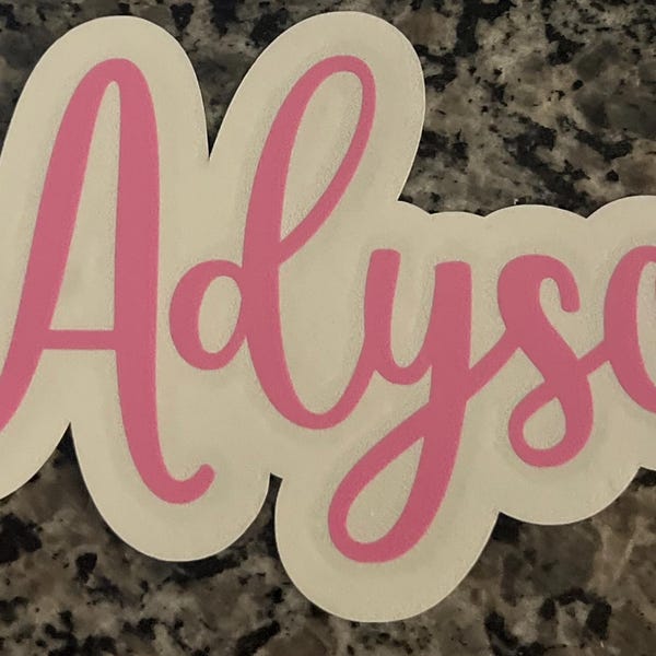 OLIVIA Font // Custom Vinyl Name Decal // Vinyl Stickers // Holographic ...