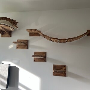 Large Wall Mounted Cat Bridge Lounge Platform Built Solid Wood and ...