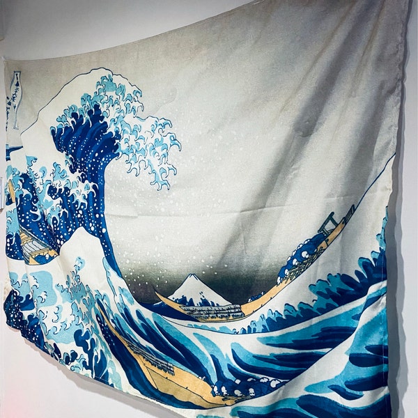 The Great Wave off Kanagawa Wall Tapestry, Wall Hanging Art, Great Wave ...