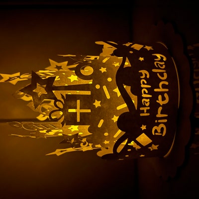 Happy Birthday Lanterns SVG, Silhouette Studio Templates, Happy ...