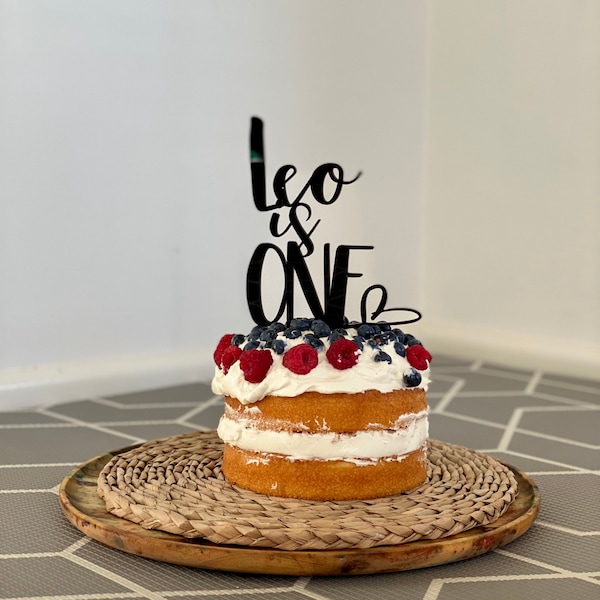 Custom Personalised is One Cake Topper First Birthday Cake Topper Cake ...