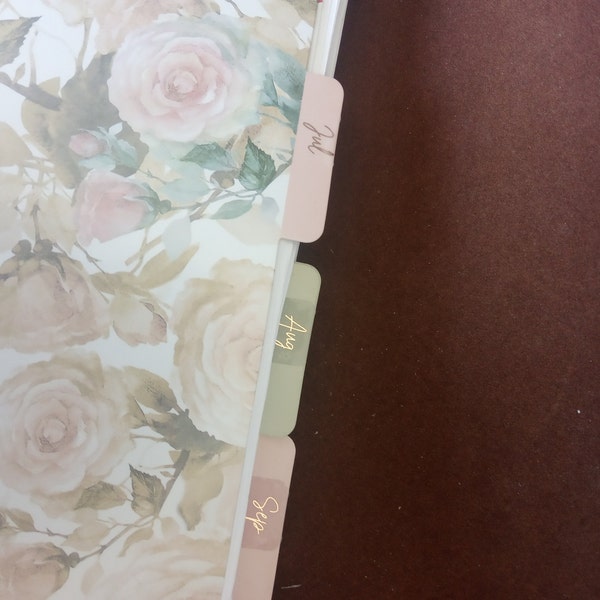 Monthly Tabs Clear Transparent Stickers | Foiled Side Tabs Stickers ...