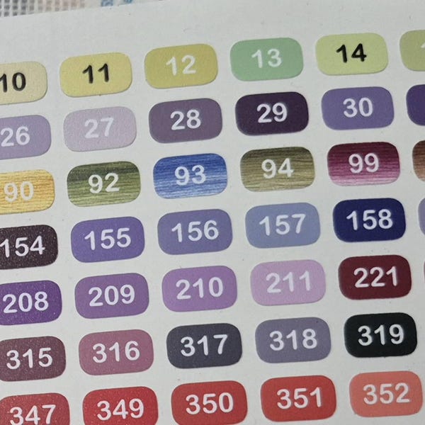 SAMPLE DMC 3mm Acrylic Bobbin With Printed Number and Colours - 1 ...