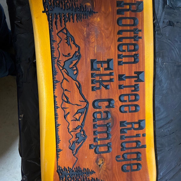 Cedar Sign * 3ft Wide * Wood Sign * Rustic Cedar Slab Sign * Custom ...