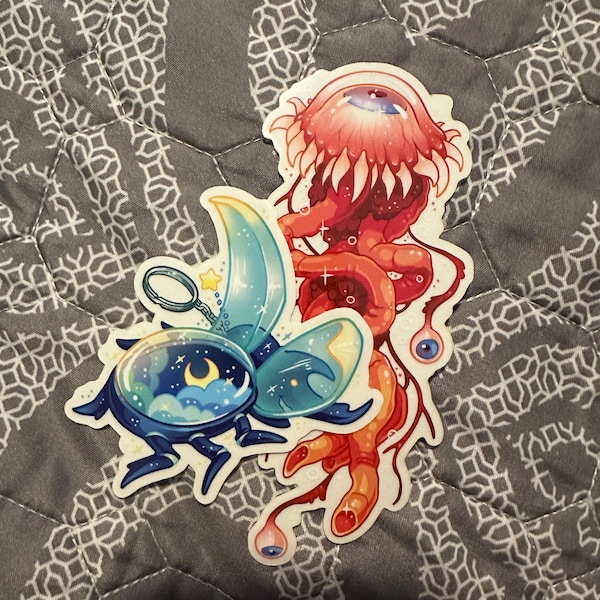 Horror Sea Creature Stickers: Jellyflesh, Heart Squid, Brain Octopus ...
