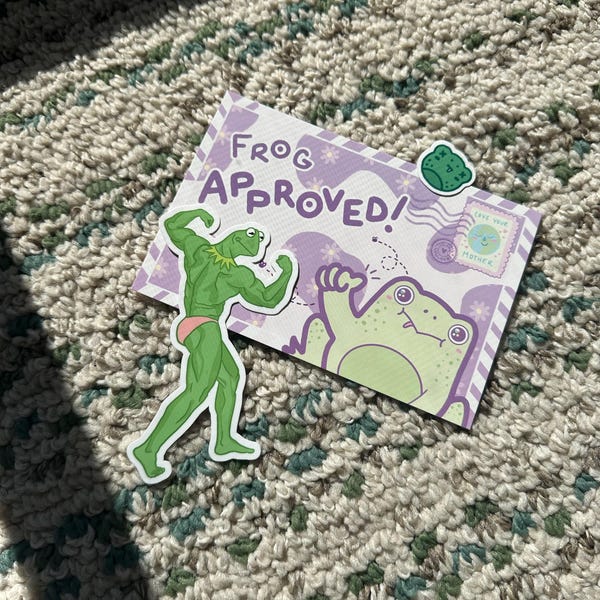 Buff Kermit the Frog Stickers | Original Vinyl Sticker Water Bottle ...