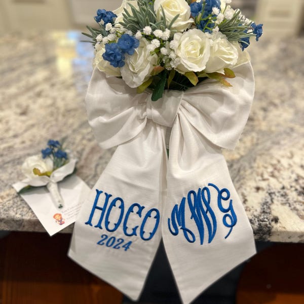 HOCO Bouquet Sash With Name, Custom Homecoming Ribbon, Homecoming ...