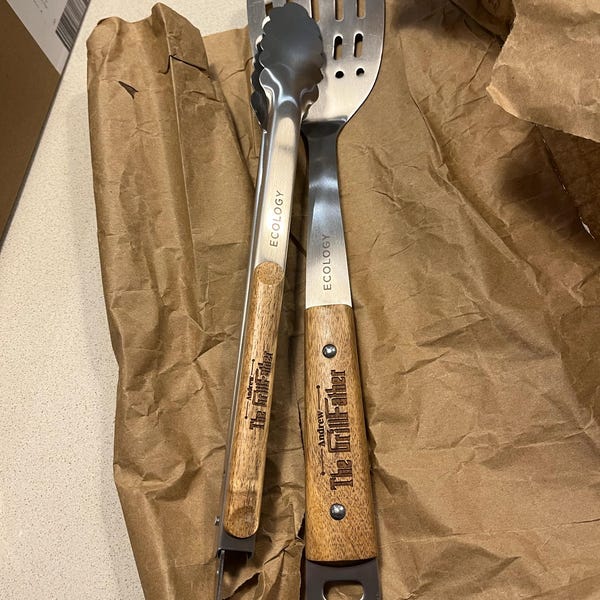 Personalised BBQ Tools Gift Set, Custom Laser Engraved Etching Barbecue ...