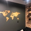Wooden Wall Map With Cities and Rivers Wooden World Map With Print Wall ...