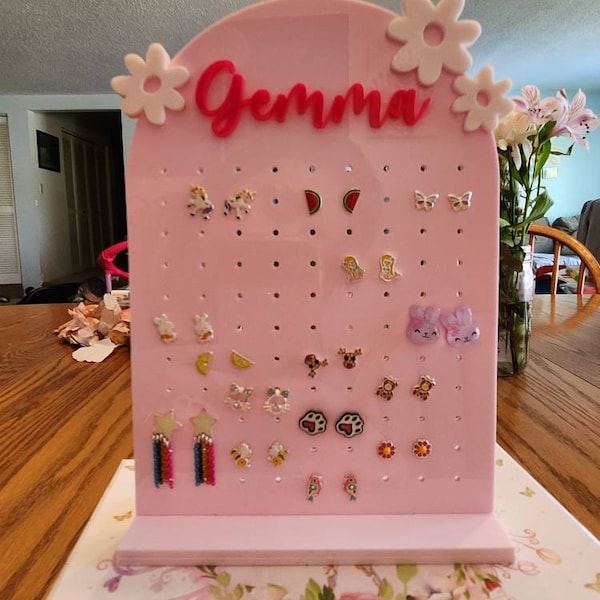 Earring Holder Personalized for Girl, Stud Earring Stand, Kids Gifts ...