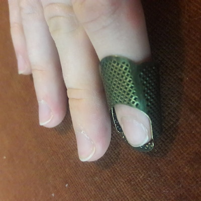 Thimble Little House Tortoise Shell Metal Thimble for Long Nails or ...