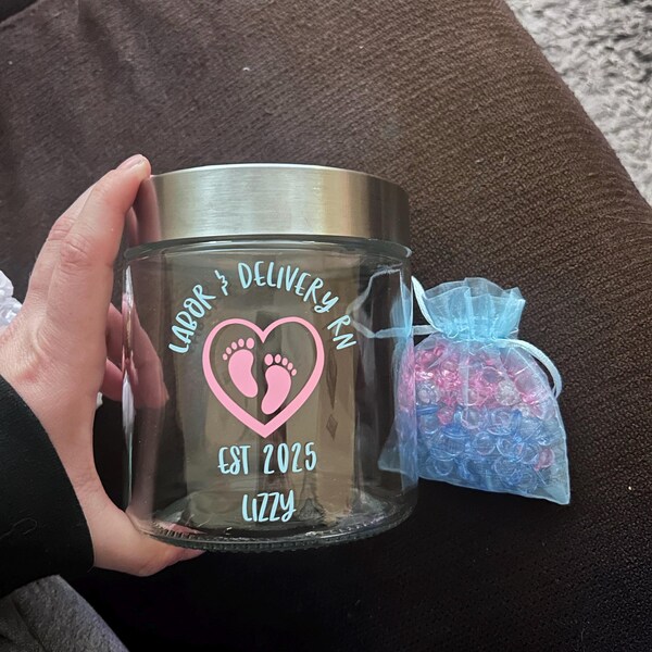 Birth and Delivery Tracking Jar With Beads- Personalized for Labor ...