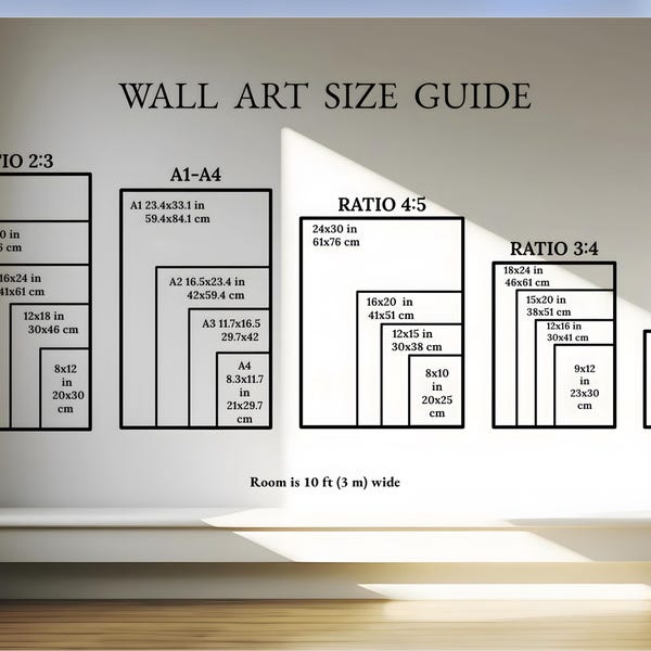 Square Wall Art Size Guide Frame Size Guide Print Size Guide Digital ...