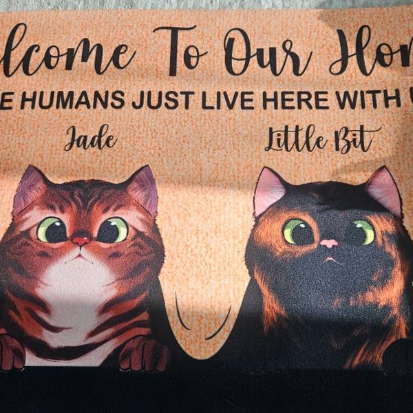 Personalized Dog Cat Doormat, Custom Pet Welcome Mat, Funny Dog Mat ...