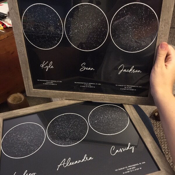 Custom Star Map Triple Star | Our Story Our Children Map Night Sky ...