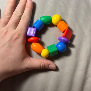Kidcore Pop Tube Kandi Cuff Rainbow and Clear Cage Over a Pop - Etsy