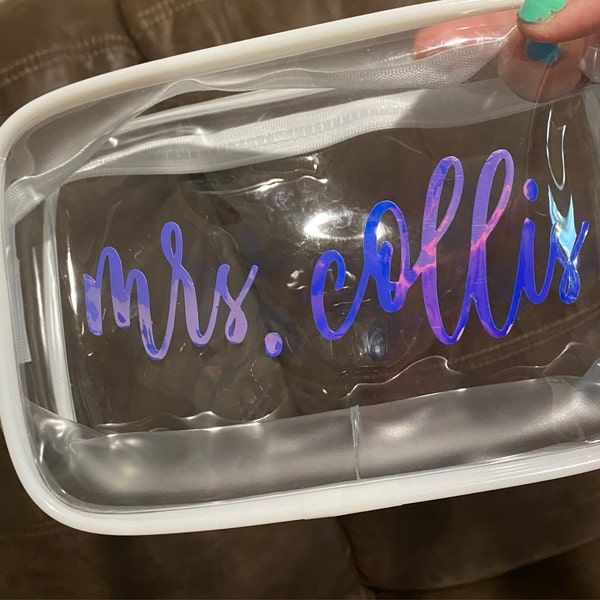 Personalized Clear Transparent Toiletry Pouch| Travel Custom Makeup ...