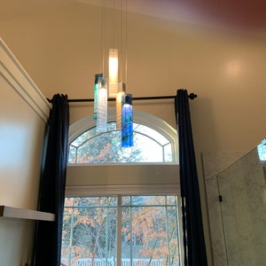 Sea Glass, Kitchen Décor. Blown Glass Pendant Lights for Kitchen Island ...