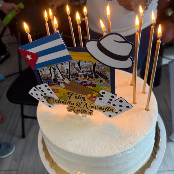 Cuban Birthday Cake Topper, Havana Nights Personalized Cake Topper ...
