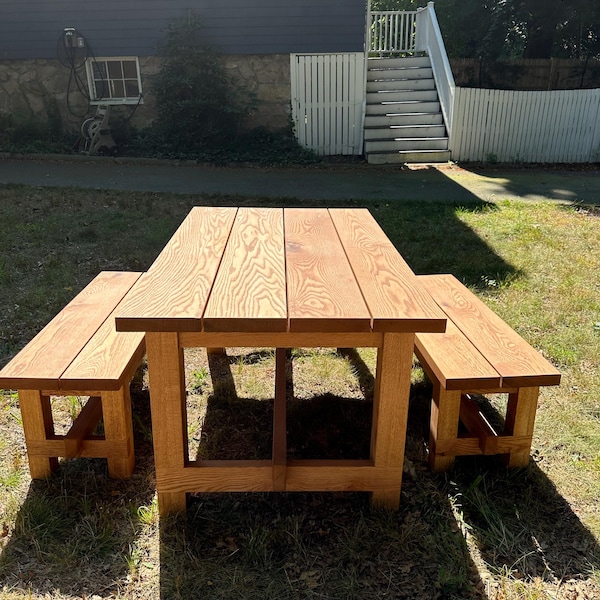 Amish Made Hardwood Outdoor Table: Solid Oak, Maple or Cherry - Etsy