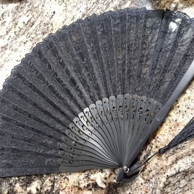 Black Hand Fan handheld Folding Fan, Man Hand Fan,boy Hand Fan,men Hand ...