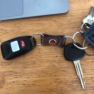 15 Hand Dyed Colors Key Keeper Ring Leather Key Chain Snap Holds 3 Key ...