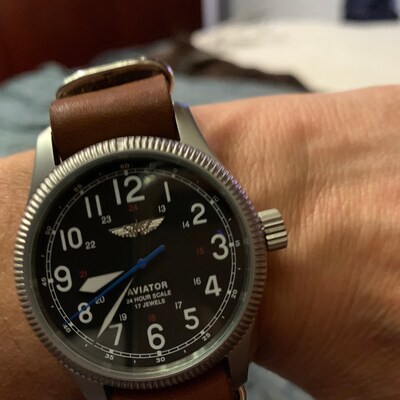 Vintage Watch, Rare Mens Watch, Aviator Watch, Vintage Wristwatch ...