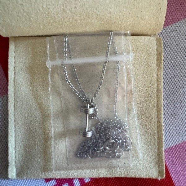 Dumbbell Necklace, Dumbbell Pendant Necklace, Weight Lifting Charm ...