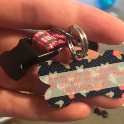 Coral Floral Dog Tag Double Sided customized Dog Tag custom Dog Tag ...