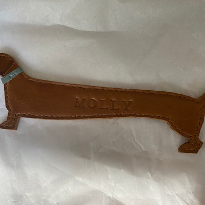 Sausage Dog Bookmark, Custom Leather Bookmark, Miniature Dachshund Gift ...