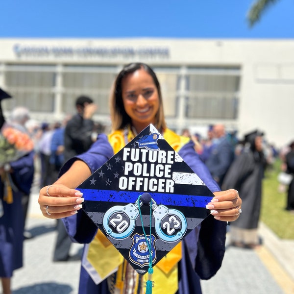 Future Police Officer Grad Cap Topper, Personalized Graduation ...