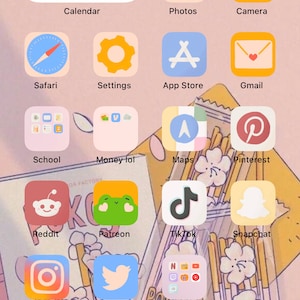 Cute Hand-drawn iPhone App Icon Set ios & Android - Etsy