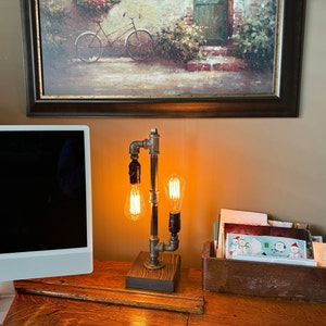 Table Lamp-desk Lamp-edison Steampunk Lamp-rustic Home Decor-gift for ...