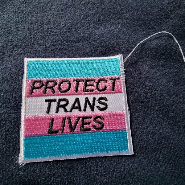 Protect Trans Lives Embroidered Patch • LGBTQ+ Pride Patch • Trans Flag ...