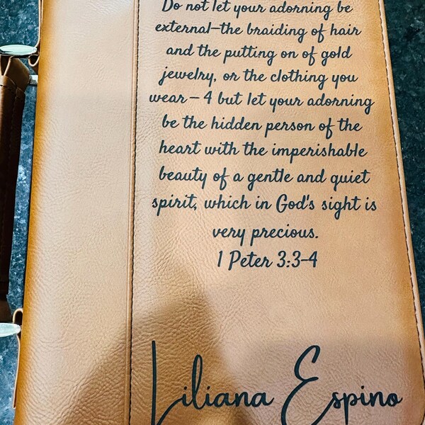 Leather Bible Cover, Engraved Bible Cover, Customized Book Cover ...