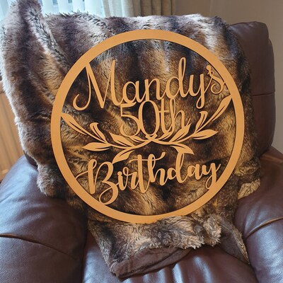 Personalised Birthday Wooden Name Hoop Circle Sign Wall Plaque Wood MDF ...