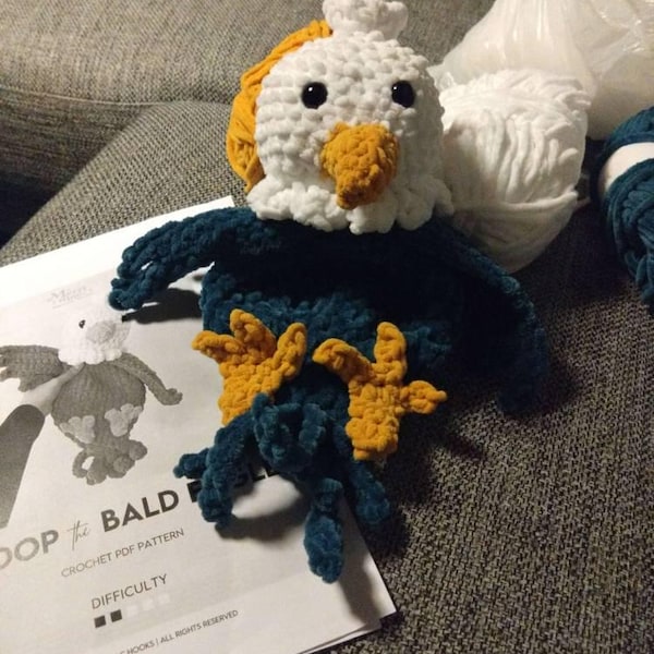 Swoop the Bald Eagle | Digital PDF Crochet Pattern | Amigurumi Crochet ...