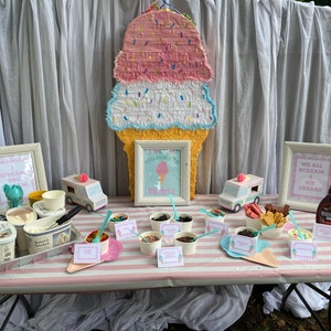 Ice Cream Party Photo Booth Props, DIGITAL Birthday Party Props ...