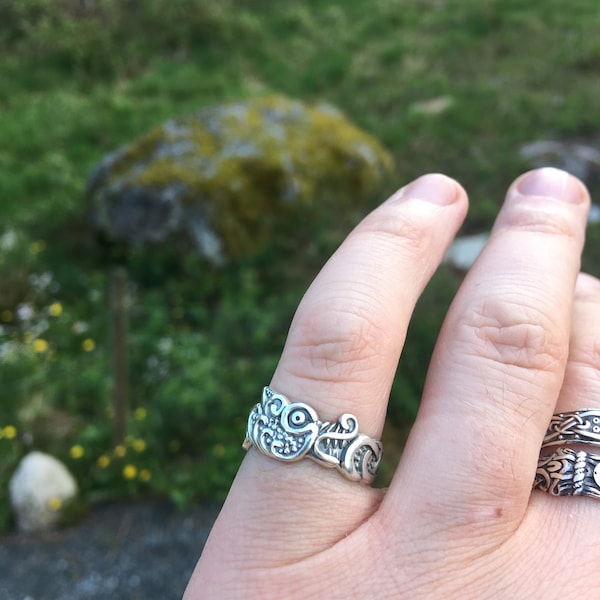 Fenrir Wolf Ring - Silver Viking Jewelry With Ancient Norse Symbol ...