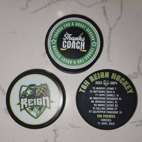 Custom Ice Hockey Puck With PHOTO + LOGO - Personalized Puck - UV ...