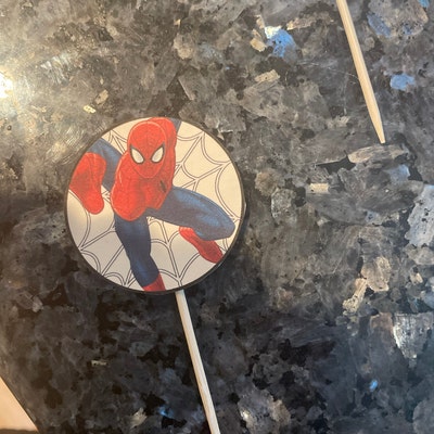 Spiderman Cake Topper, Double Sided Cake Topper, Spiderman Birthday ...