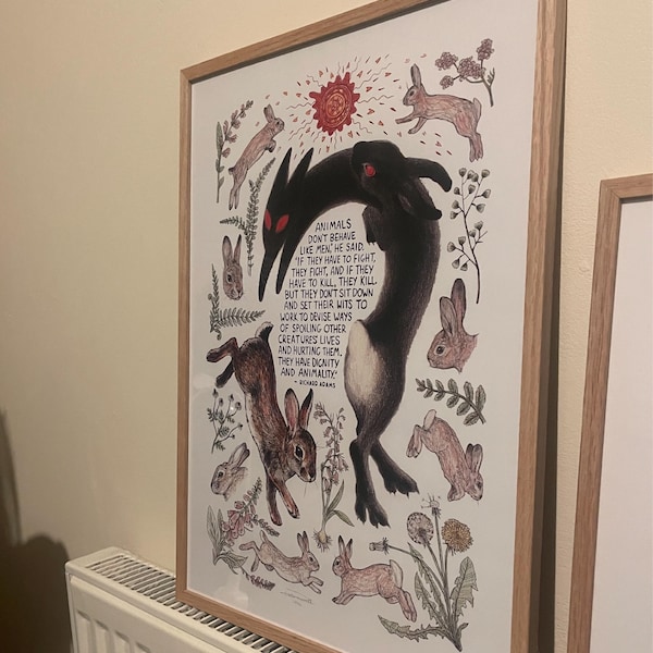 Black Rabbit - Watership Down (signed Art Print) - Etsy UK