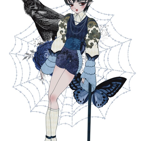 Navy and Gold Alice Digital Scrapbooking Kit, Instant Download Alice's ...