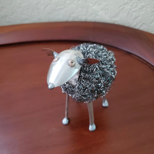 Sheep Silverware Sculpture Farm Art Silver-plate Brillo - Etsy