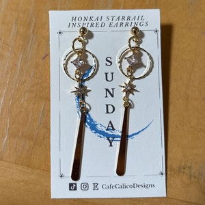 Sunday Earrings Honkai Star Rail Inspired Earrings Cosplay Earrings ...