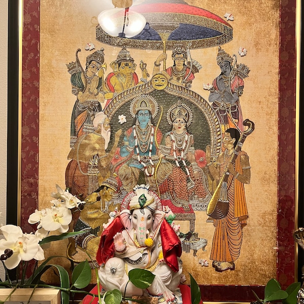 India Wall Art of Kalpataru Tree of Life | Embroidery & Needlepoint ...