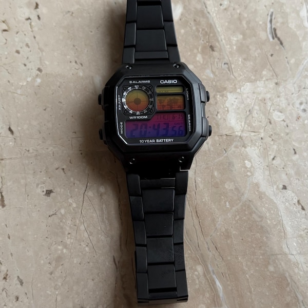 Moonphase - Casio Royale (AE1200) Custom Digital World Time Watch Mod ...